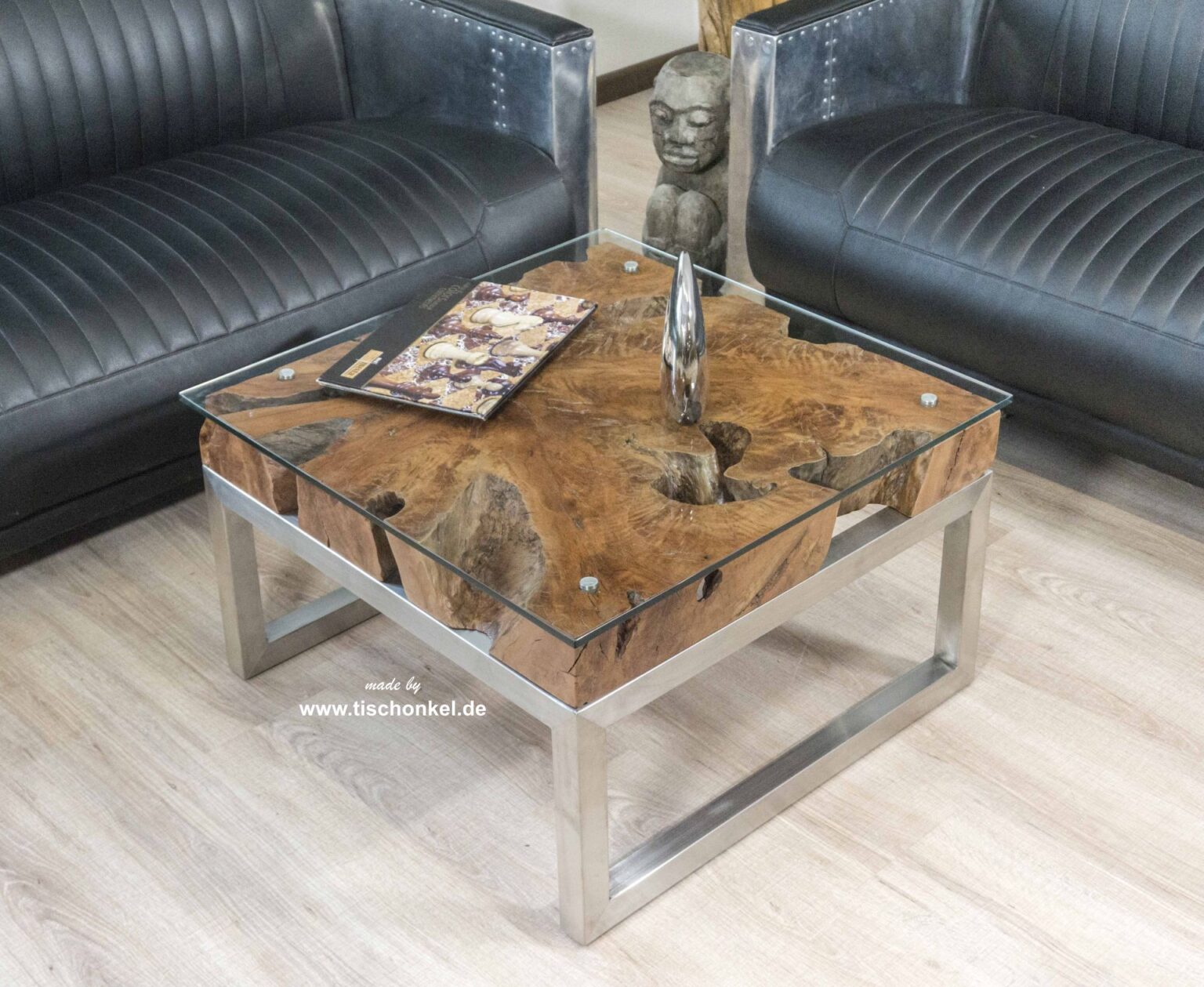 Small coffee table made from a tree root 80x80 cm | Buy dining table ...