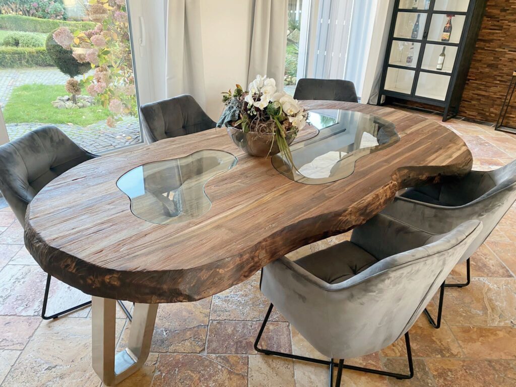 Teakholz Tisch "Fusion" 220 cm von GERKEN Wohndesign :: Tischonkel