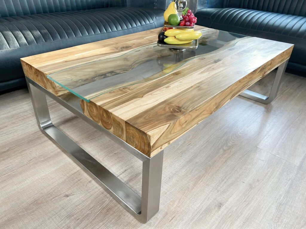 Mesa de salón Elements 120x80cm de madera de teca :: Tischonkel